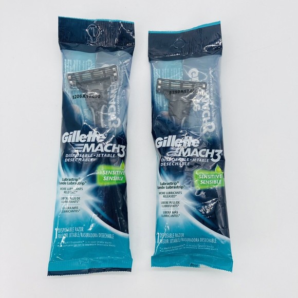 gillette | Grooming | Lot Of 2 Gillette Mach 3 Sensitive Disposable ...